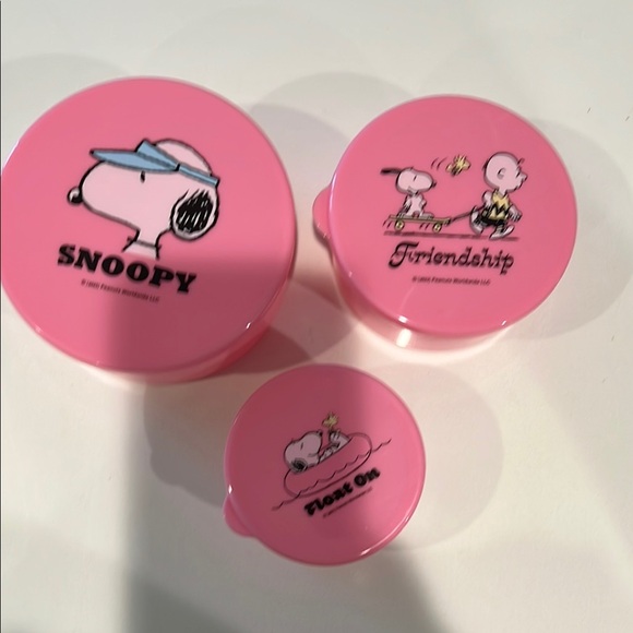 Snoopy | Storage & Organization | Pink Stackable Storage Containers ...